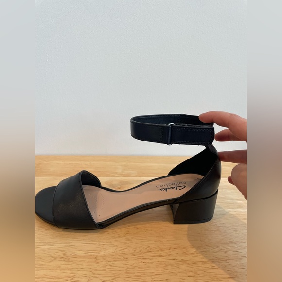 Clarks | Shoes | Clarks Elegant Black Strap Heels | Poshmark